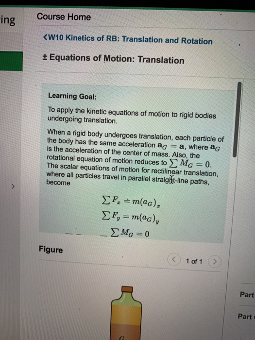 Solved Course Home ing KW10 Kinetics of RB: Translation and | Chegg.com