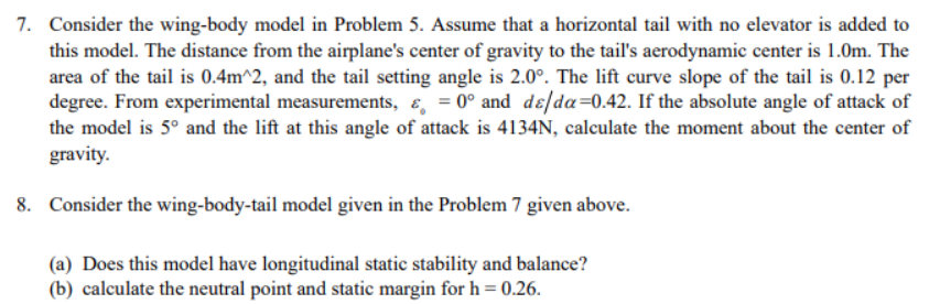 Solved Consider the wing-body model in Problem 5. Assume | Chegg.com Solved Consider the wing-body model in Problem 5. Assume | Chegg.com