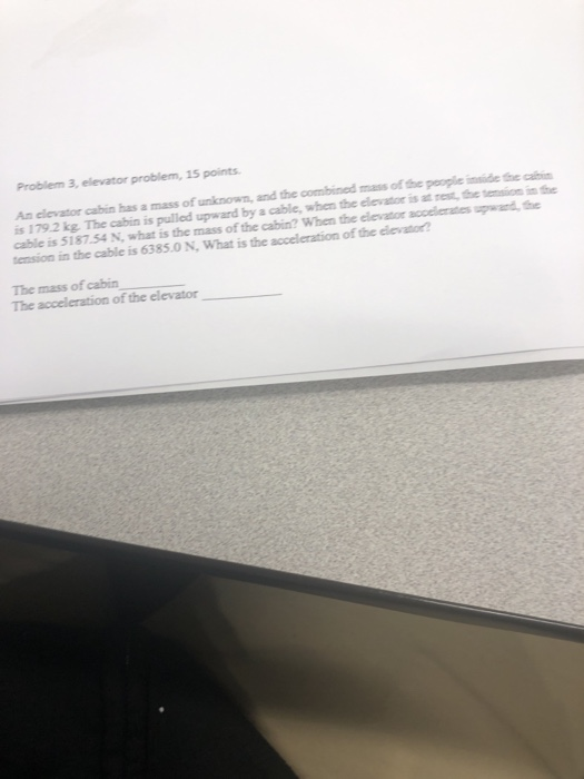 Solved Problem 3, elevator problem, 15 points An elevator | Chegg.com