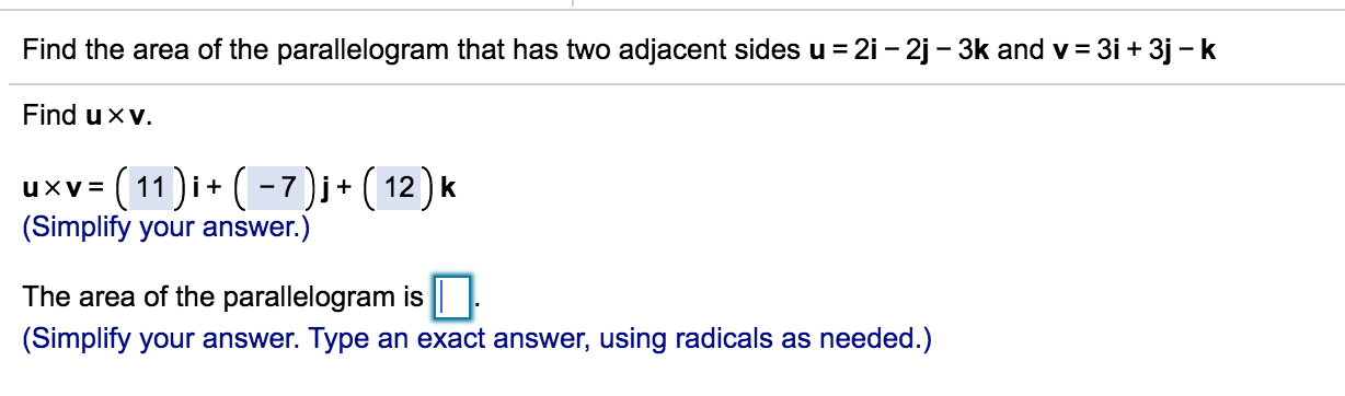 Solved Compute the following cross product. Then make a | Chegg.com