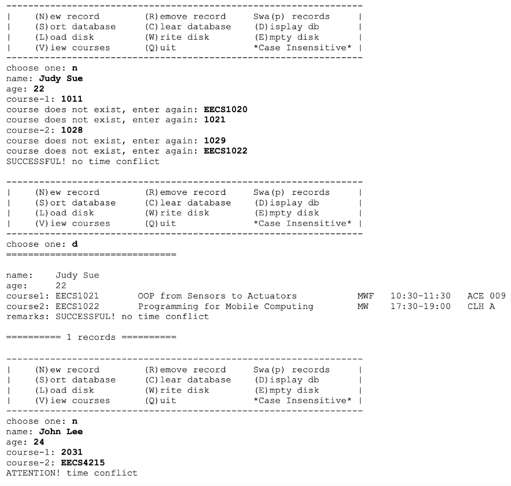 The enrollment system maintains a database, which | Chegg.com