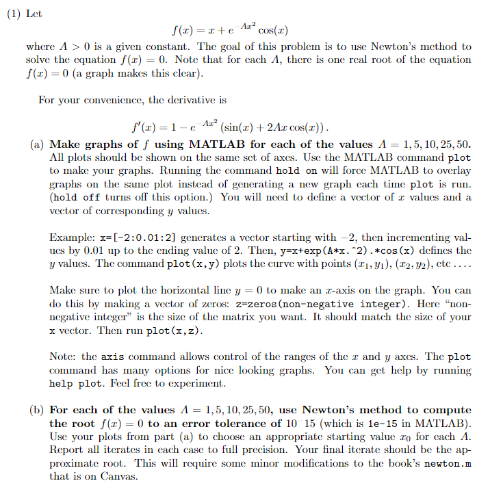 Let f(x)=x+eΛx2cos(x) where A>0 is a given constant. | Chegg.com