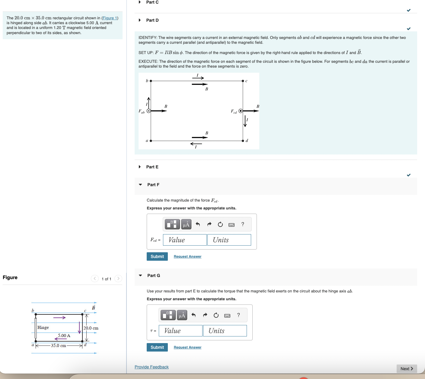 Solved The 20.0 cm×35.0 cm rectangular circuit shown in | Chegg.com
