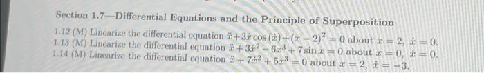 Solved Section 1.7-Differential Equations and the Principle | Chegg.com