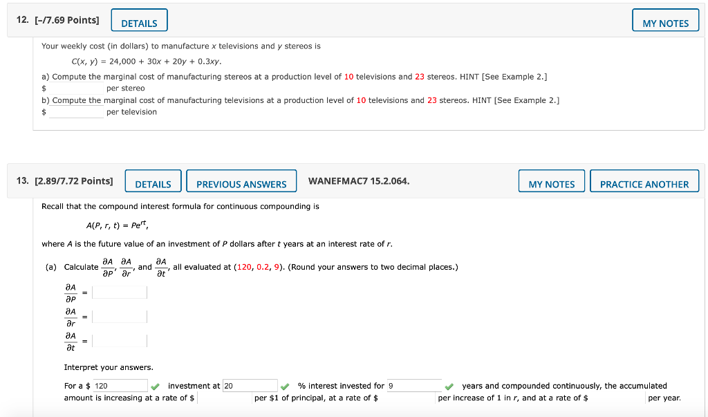 Solved 5. [-17.69 Points] DETAILS WANEFMAC7 15.2.010. MY | Chegg.com