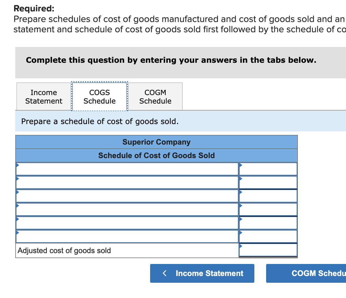 Solved Problem 3-13 (Algo) Schedules of Cost of Goods | Chegg.com