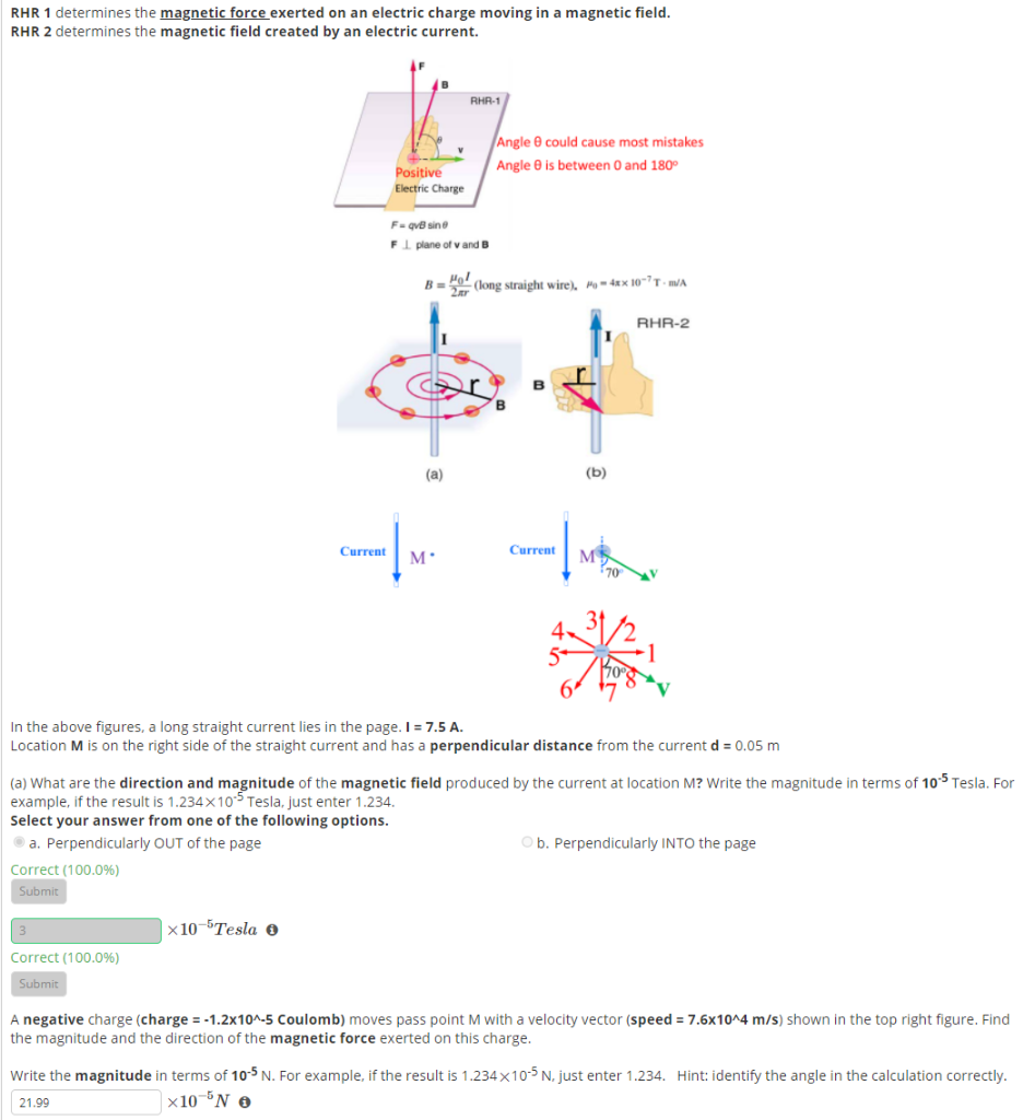 Solved RHR 1 determines the magnetic force exerted on an | Chegg.com