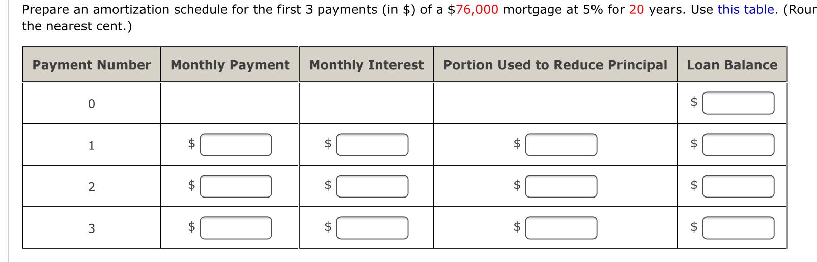Solved Prepare an amortization schedule for the first 3 | Chegg.com