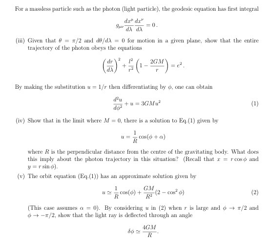 For a massless particle such as the photon (light | Chegg.com