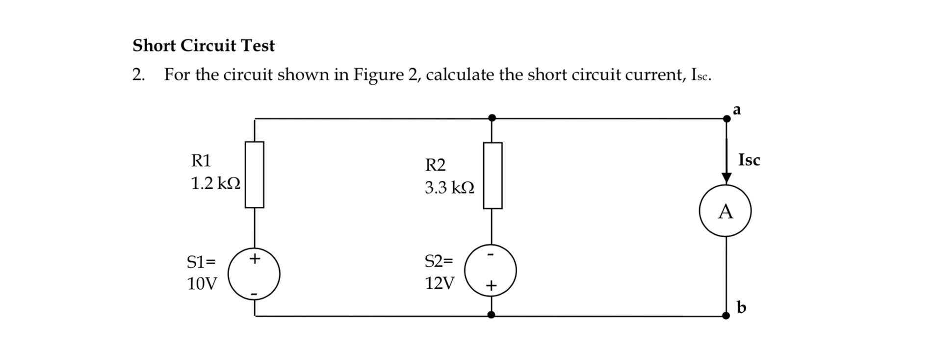 Solved Open Circuit Test 1. For the circuit shown in Figure | Chegg.com