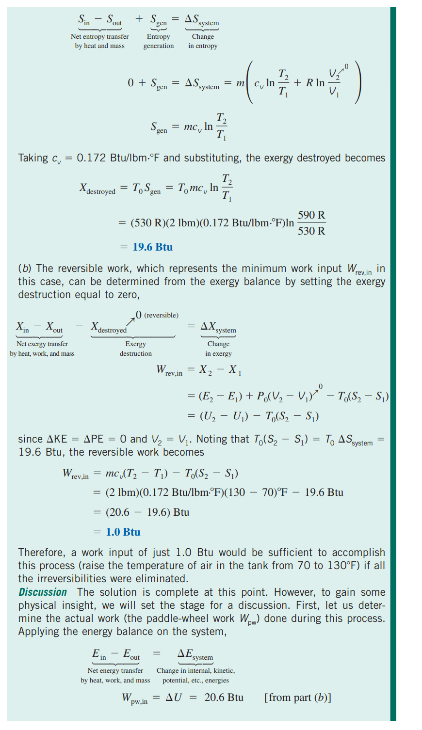Solved EXAMPLE 8-12 Exergy Destroyed During Stirring of | Chegg.com