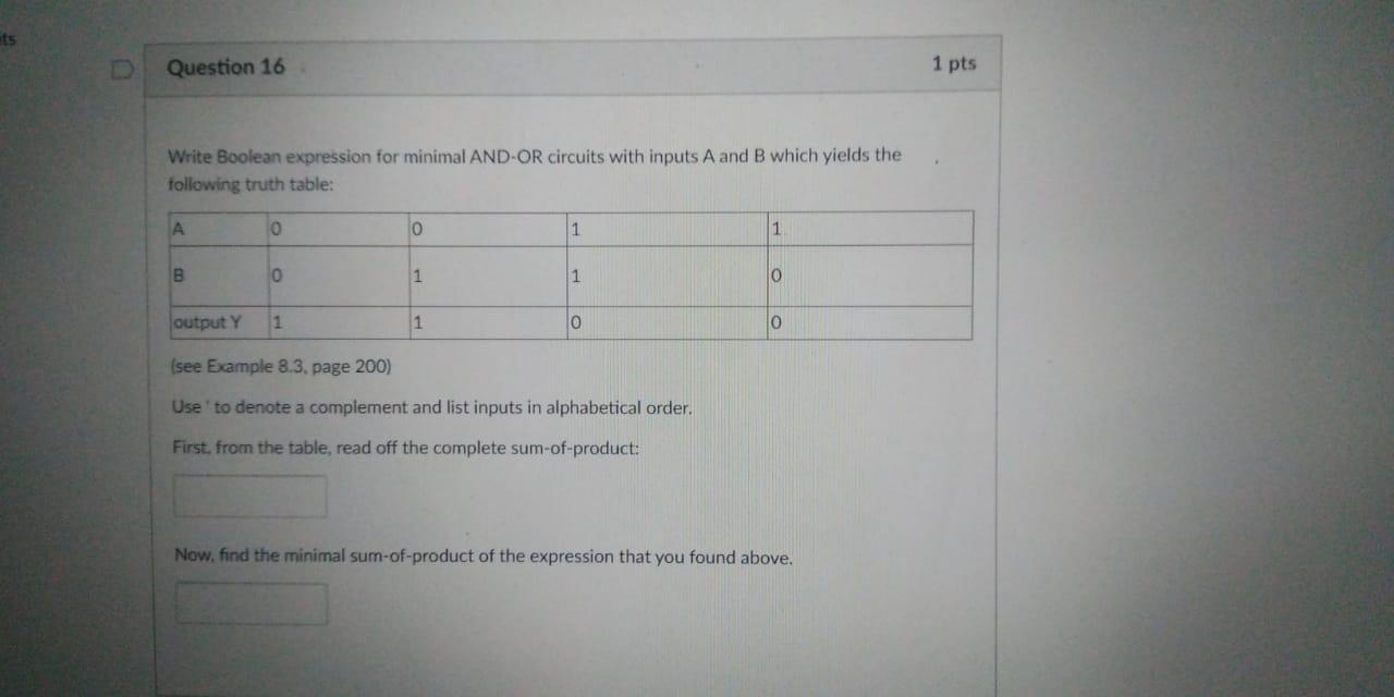 Solved Write Boolean Expression For Minimal And Or Circuits