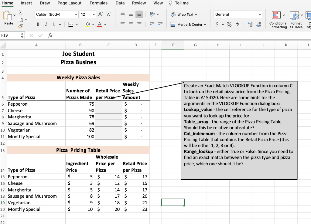 Solved Home Insert Draw Page Layout Formulas Data Review | Chegg.com