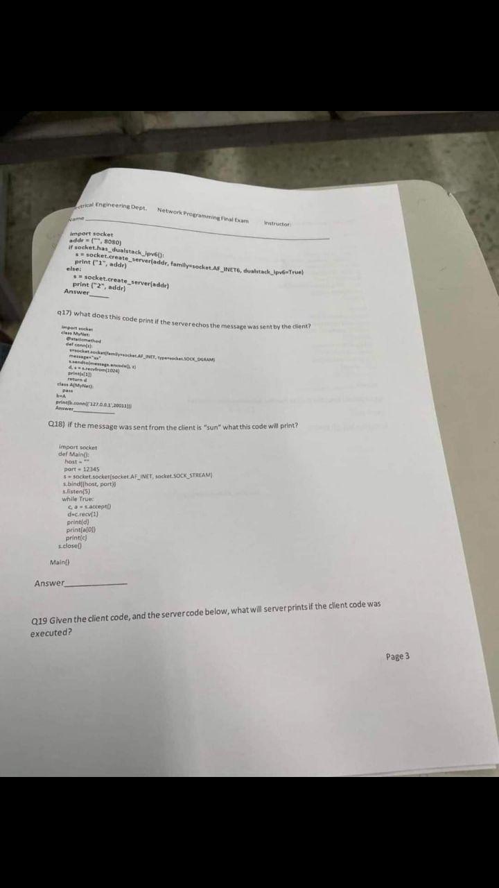 Solved import socket addr =(n+1, doso ) if | Chegg.com