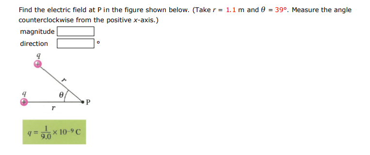 Solved Find the electric field at P in the figure shown | Chegg.com