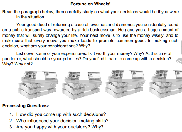 Solved Fortune on Wheels! Read the paragraph below, then | Chegg.com