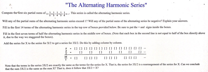 Solved Compute the first six partial sums of 1 = 1/2 + 1/3 - | Chegg.com