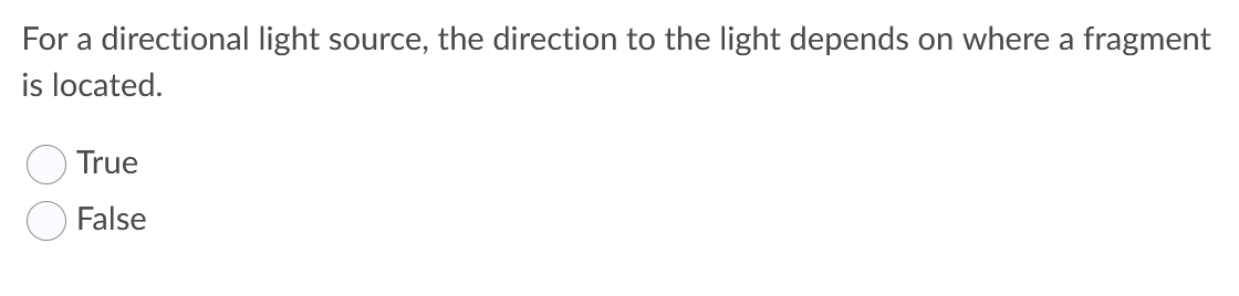 Solved For a directional light source, the direction to the | Chegg.com