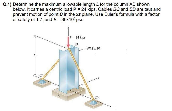 Solved 1) Determine the maximum allowable length L for the | Chegg.com