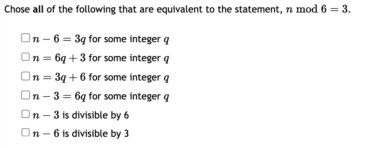Solved Chose all of the following that are equivalent to the | Chegg.com