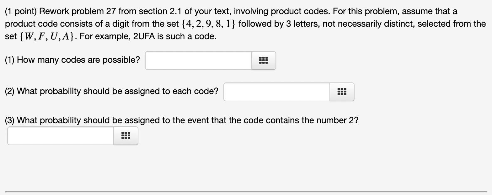 Solved (1 point) Rework problem 27 from section 2.1 of your | Chegg.com