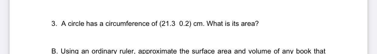 Solved calculate the area of the circle. and determine the | Chegg.com
