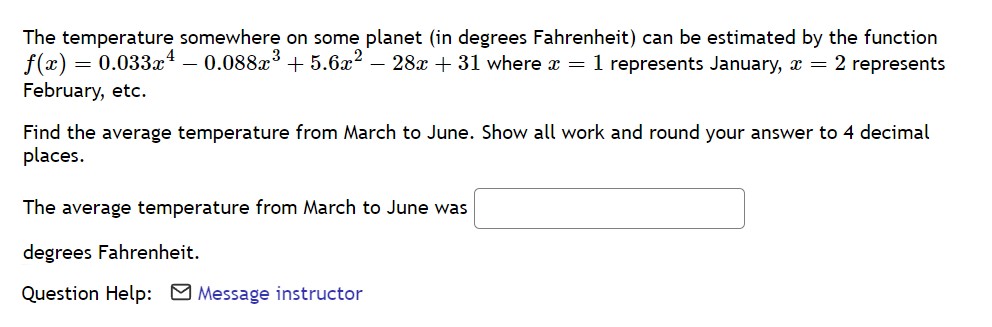 Solved The temperature somewhere on some planet (in degrees | Chegg.com