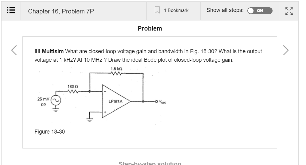 Solved Chapter 16, Problem 7P 1 Bookmark Show all steps: ON | Chegg.com