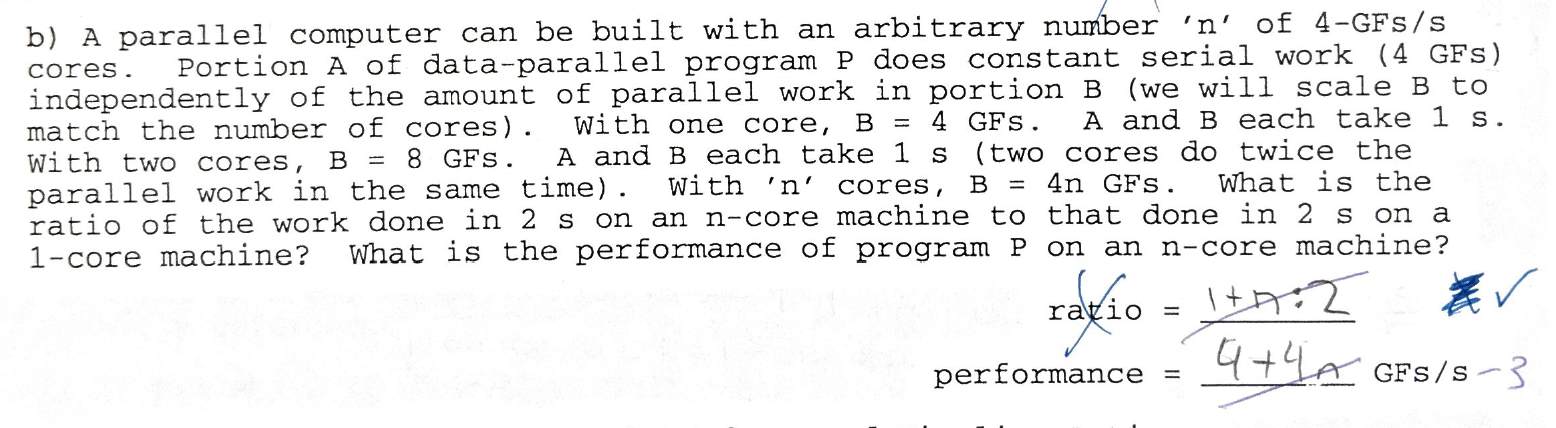 Solved b) A parallel computer can be built with an arbitrary | Chegg.com