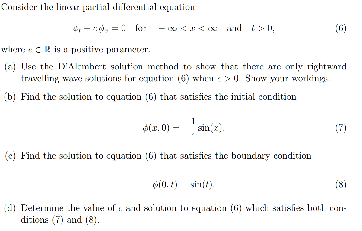 Solved Consider the linear partial differential equation | Chegg.com