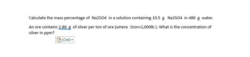 Solved Calculate the mass percentage of Na2SO4 in a solution | Chegg.com