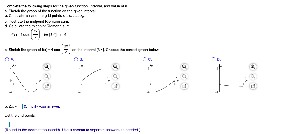 Solved Complete the following steps for the given function, | Chegg.com