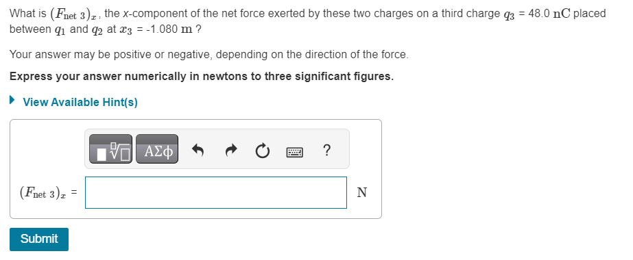 What is (Fnet 3)x, ﻿the x-component of the net force | Chegg.com