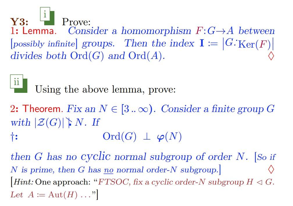 Solved Y3: Prove: 1: Lemma. Consider a homomorphism F:G→A | Chegg.com