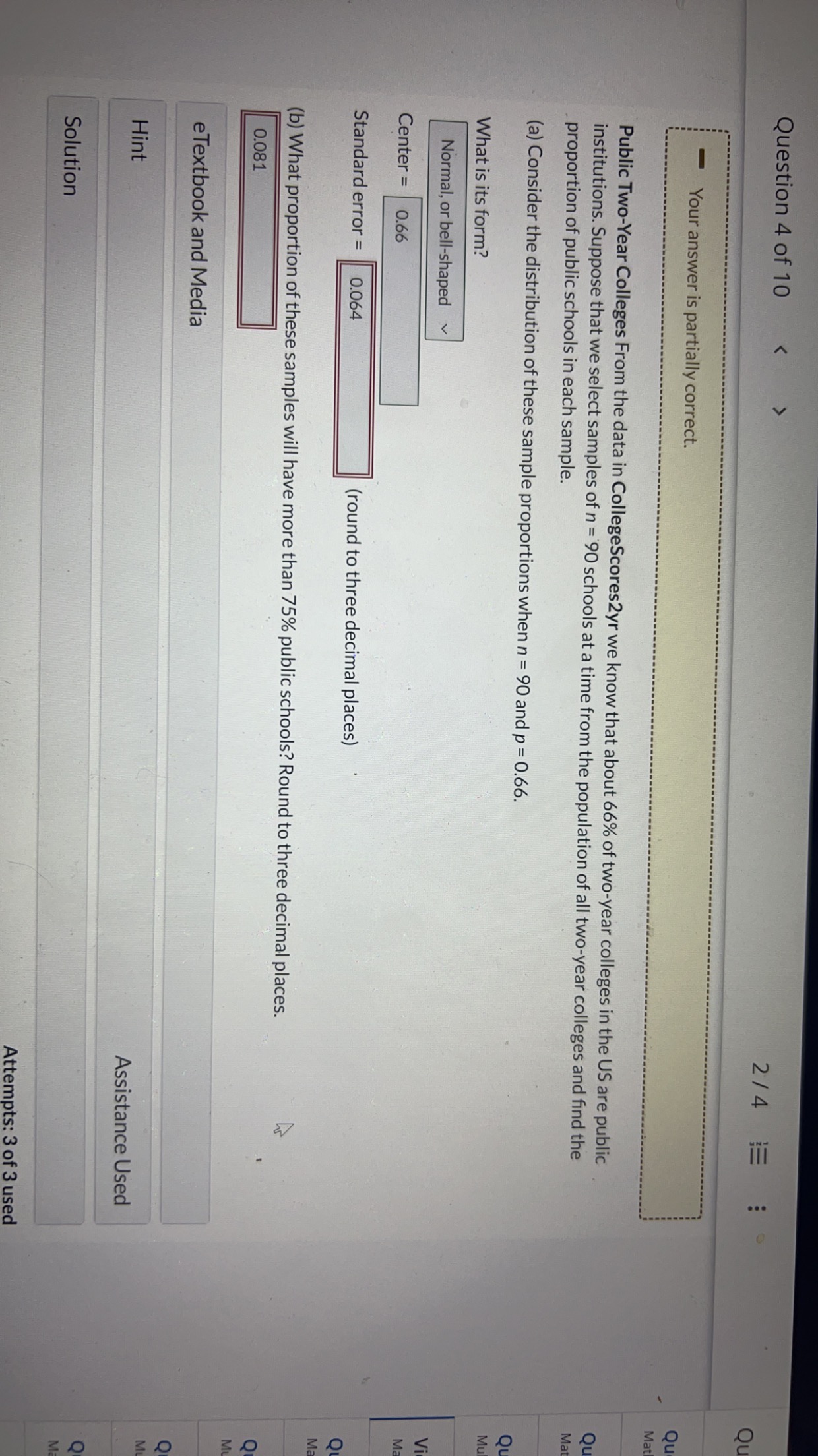 Solved Public Two-Year Colleges From the data in | Chegg.com