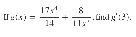 Solved 17x4 8 If g(x) = + find g(3). 14 11x3 | Chegg.com