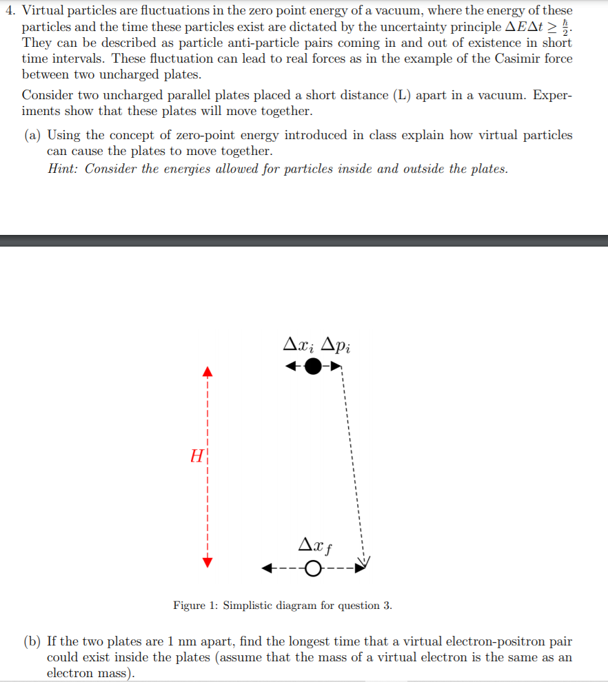 Solved 4. Virtual particles are fluctuations in the zero | Chegg.com