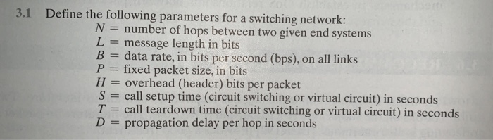 Solved 3.1 Define the following parameters for a switching | Chegg.com