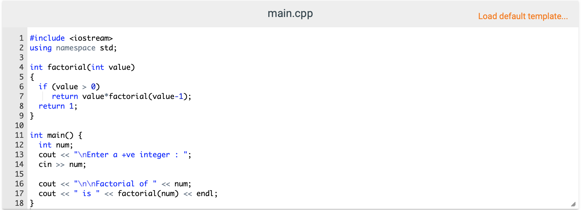 Solved 5.12 Factorial of an inputted integer Write a | Chegg.com