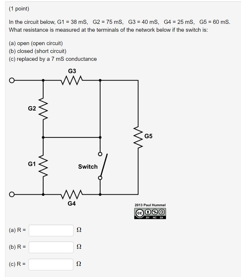 Solved (1 ﻿point)In the circuit below, | Chegg.com