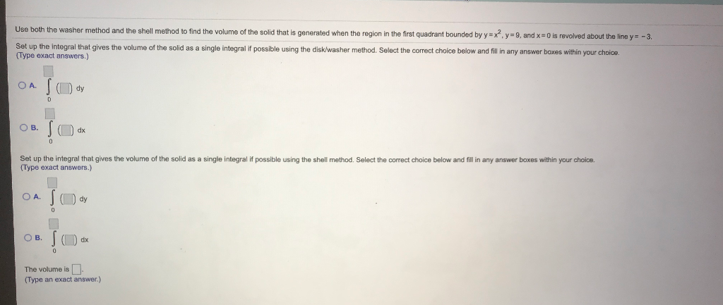 Solved Use both the washer method and the shell method to | Chegg.com