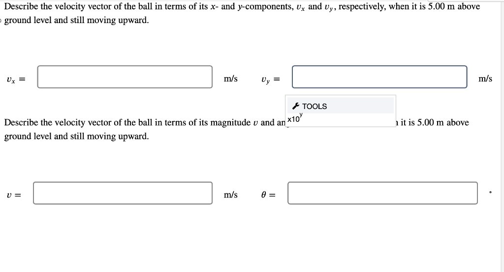 Solved Describe the velocity vector of the ball in terms of | Chegg.com