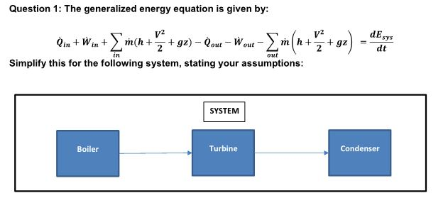 Solved Question 1: The generalized energy equation is given | Chegg.com