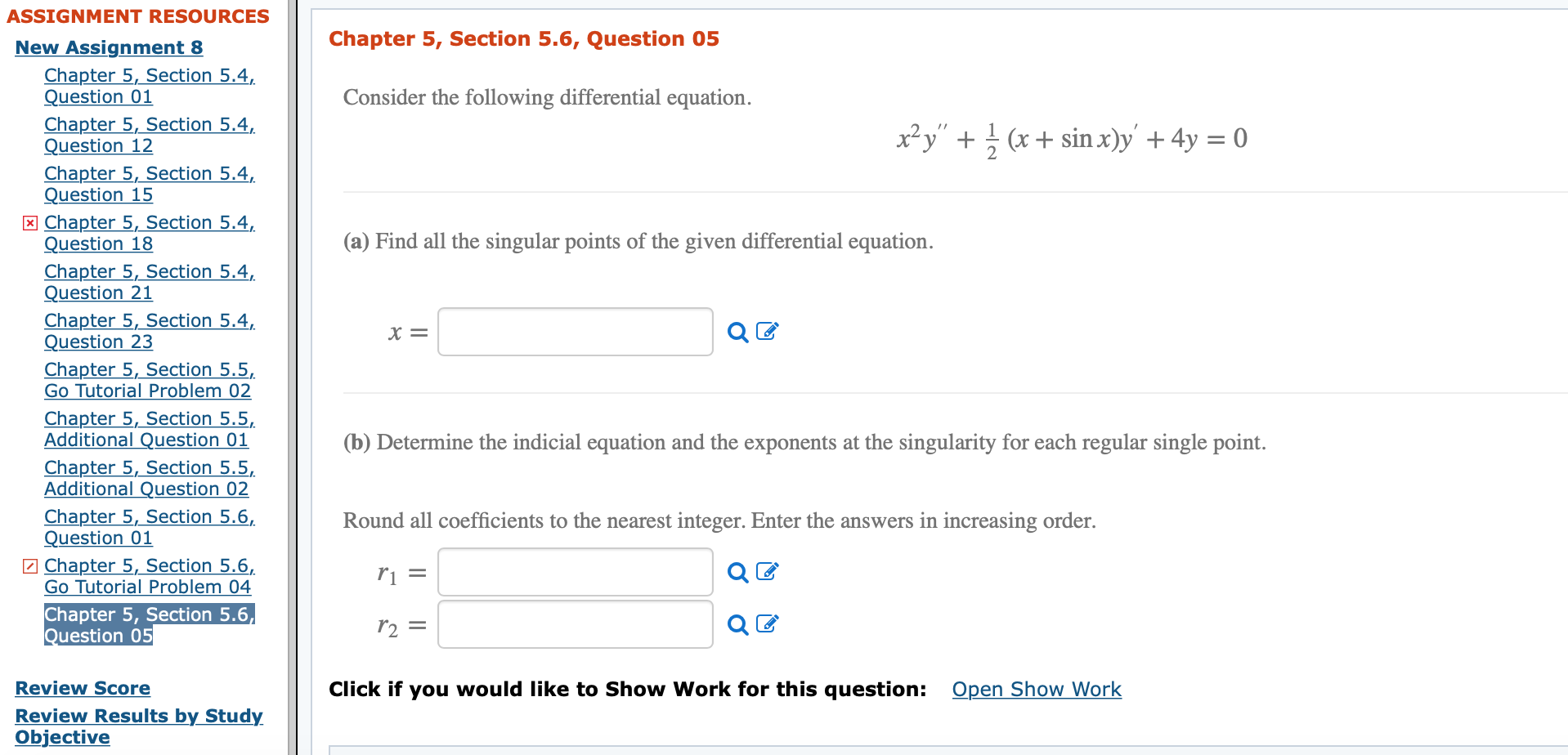 Solved Chapter 5, Section 5.6, Question 05 Consider the | Chegg.com