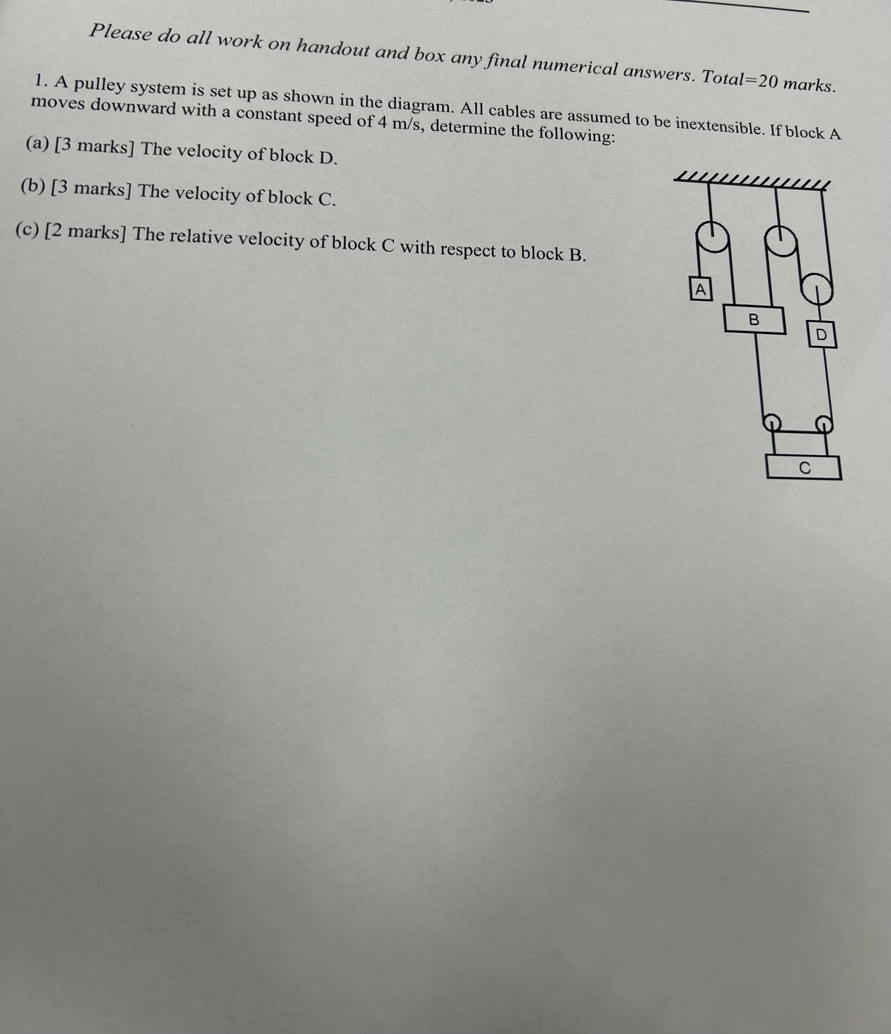 Solved Please do all work on handout and box any final | Chegg.com