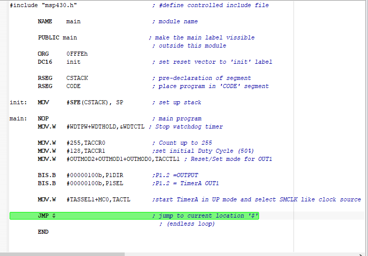 Solved #include "msp430.h" ; #define controlled include file | Chegg.com