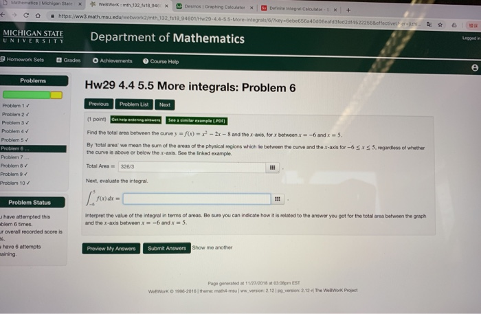 Solved weewerk : mth 132s18.946 x Desmos 1 Graphing | Chegg.com
