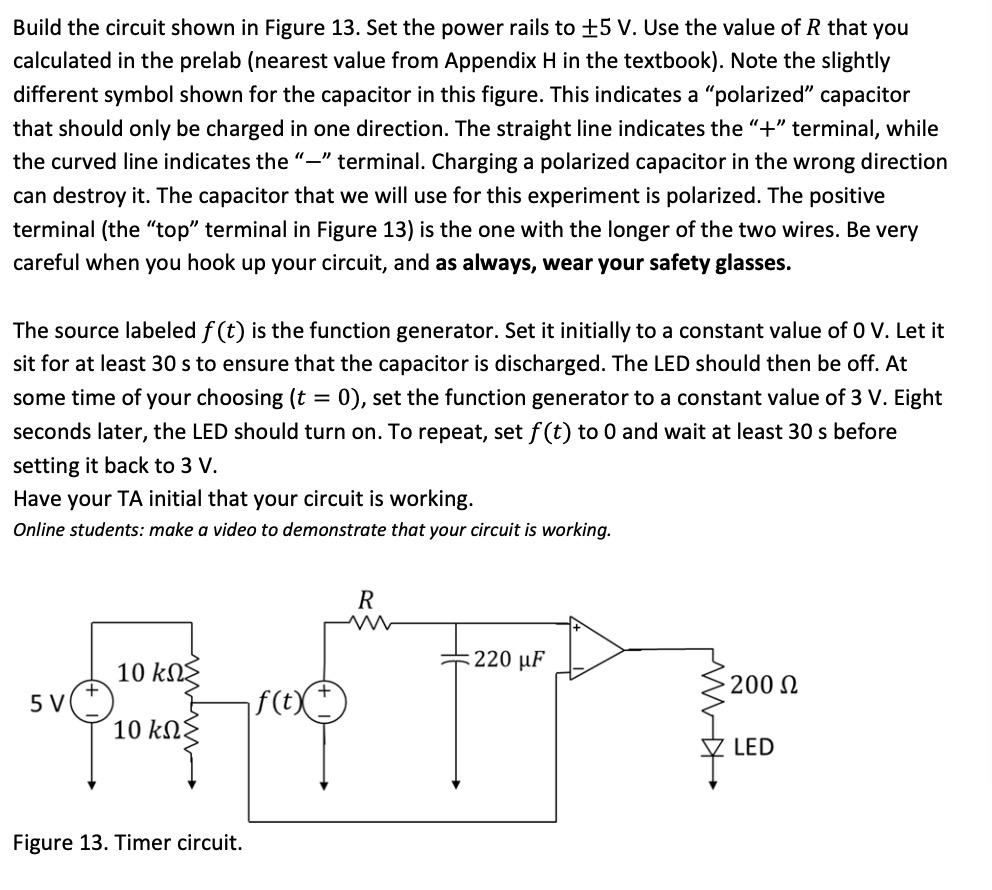 Solved Build the circuit shown in Figure 13. Set the power | Chegg.com