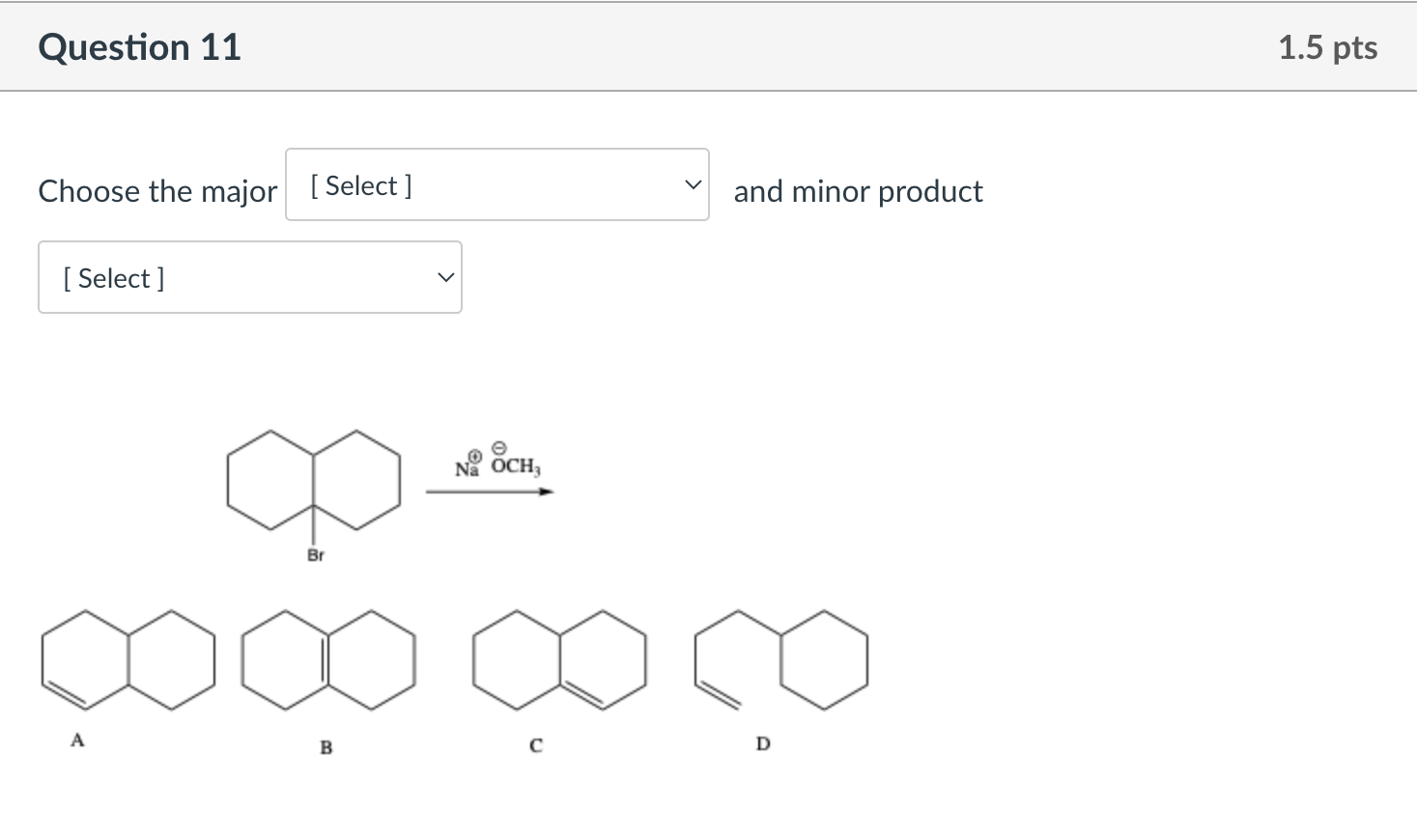 Solved Question 11 1.5 pts Choose the major [Select ] and | Chegg.com