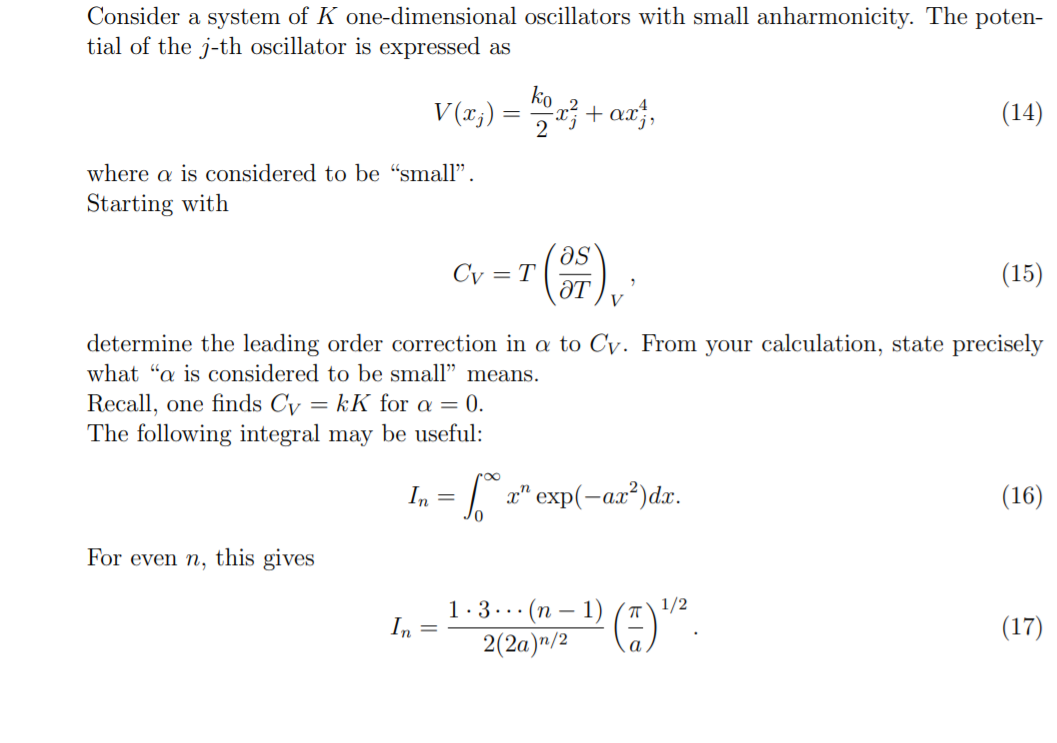 Solved Consider a system of K one-dimensional oscillators | Chegg.com